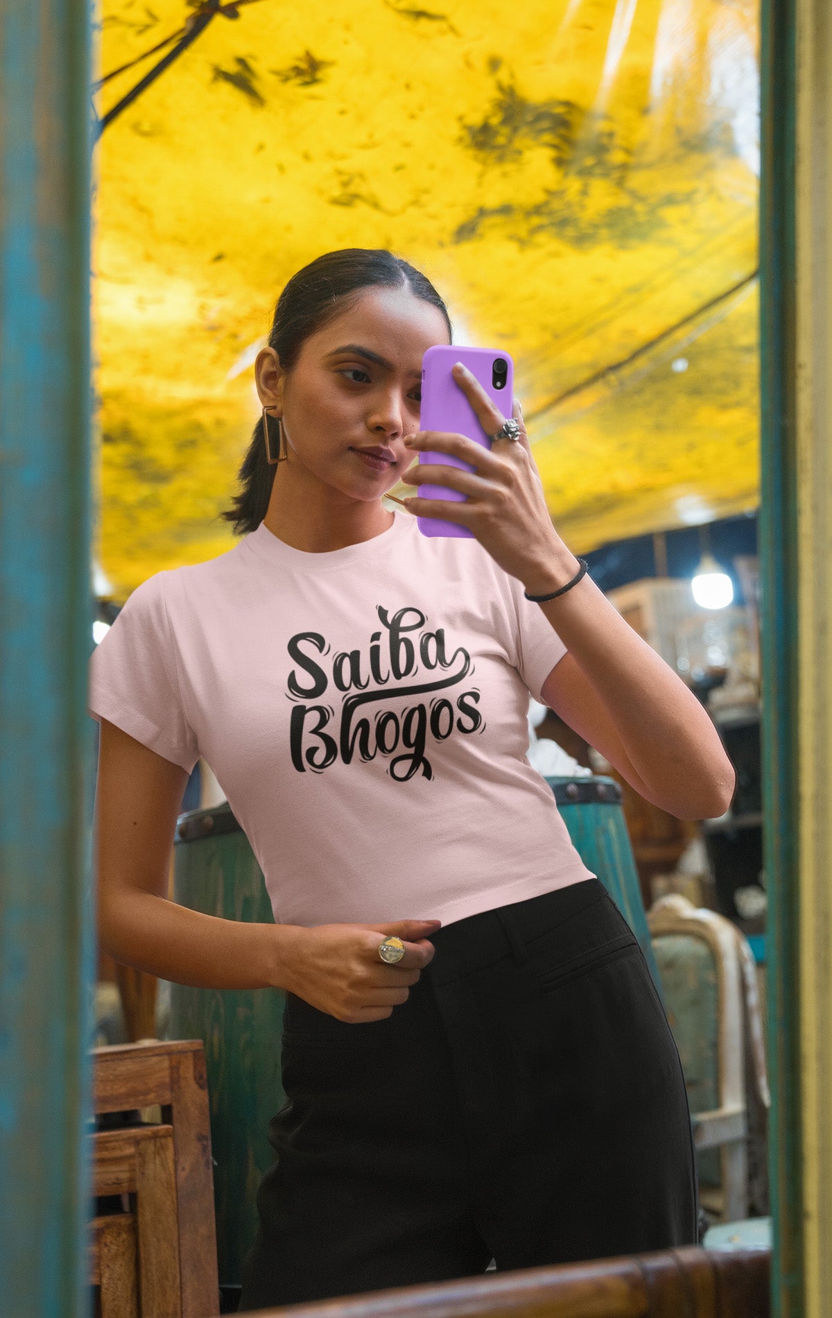 Saiba Bhogos, Goa, Konkani, slang, crop top, DTF printing, Goan brand ...